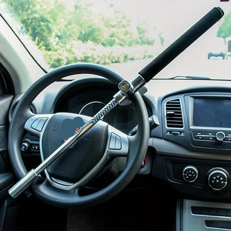 Retractable Steering Wheel Lock Stainless Steel Anti Theft Car Device ...