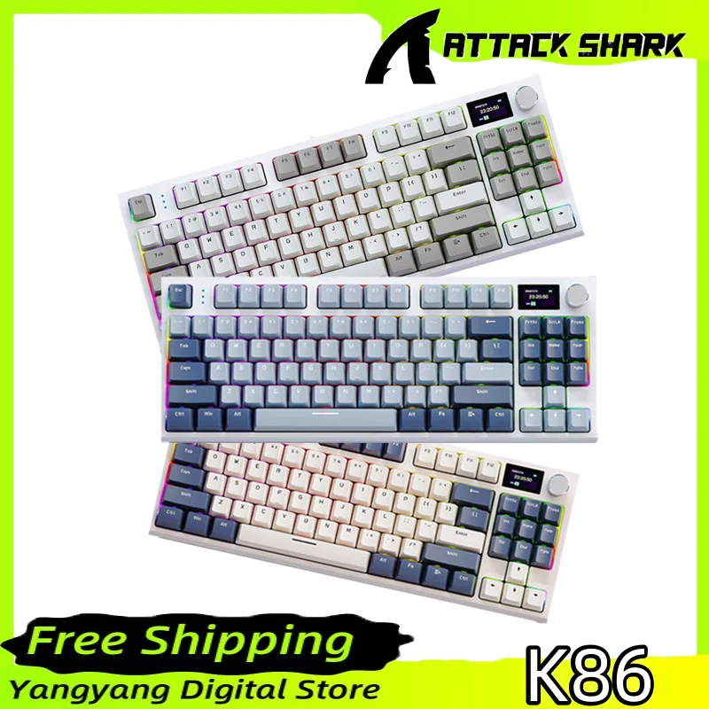 Attack-Shark-K86-Bluetooth-three-mode-mechanical-keyboard-RGB-luminous ...