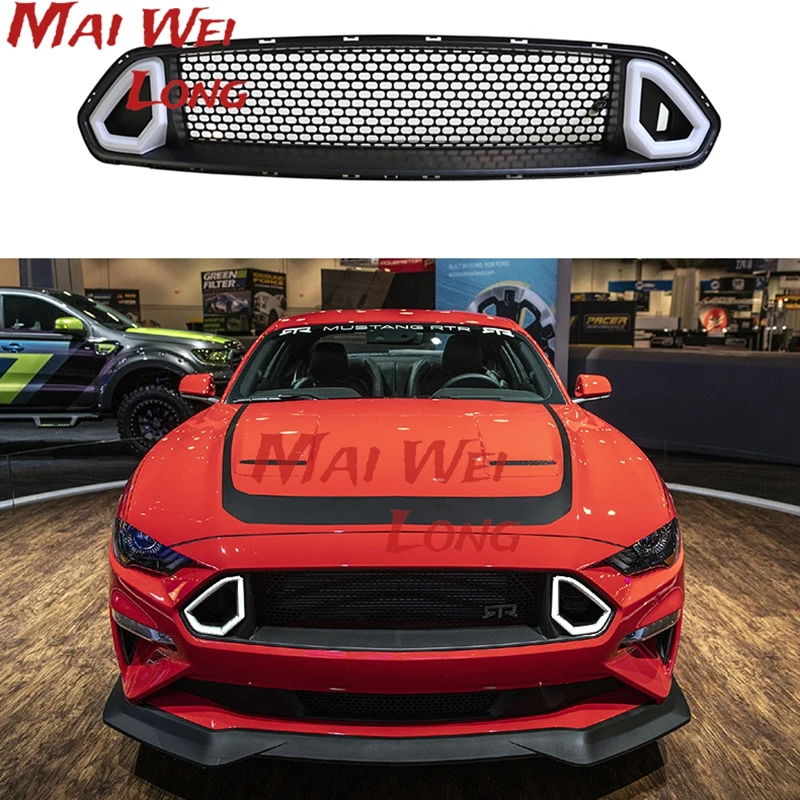 Front-Grill-Grille-For-Ford-Mustang-2018-2021-RTR-Style-Bar-Black ...
