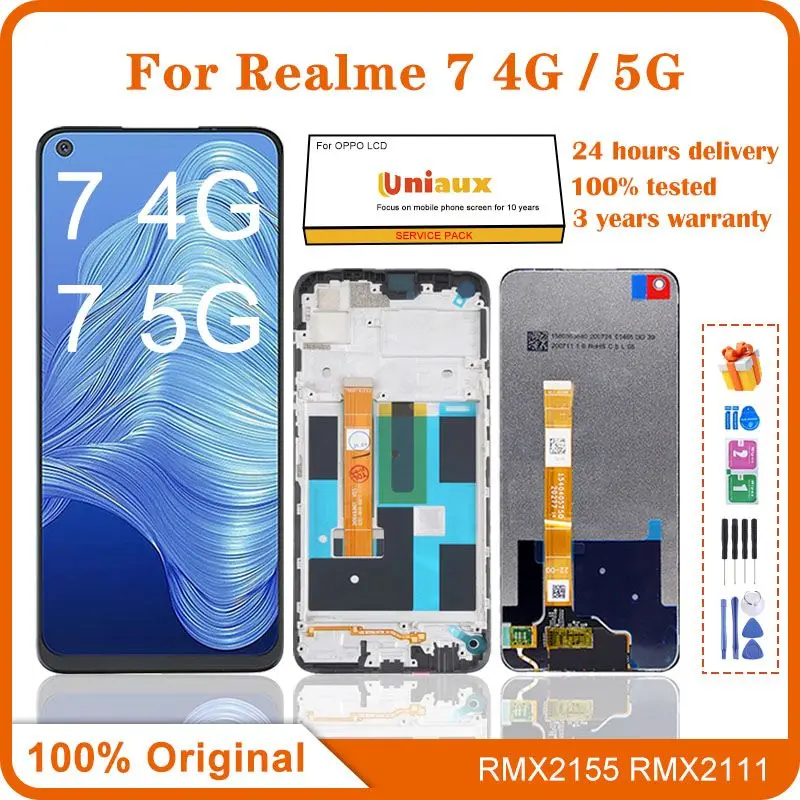 Original-Display-For-Realme-7-4G-5G-RMX2155-RMX2151-RMX2111-LCD-Dipslay ...