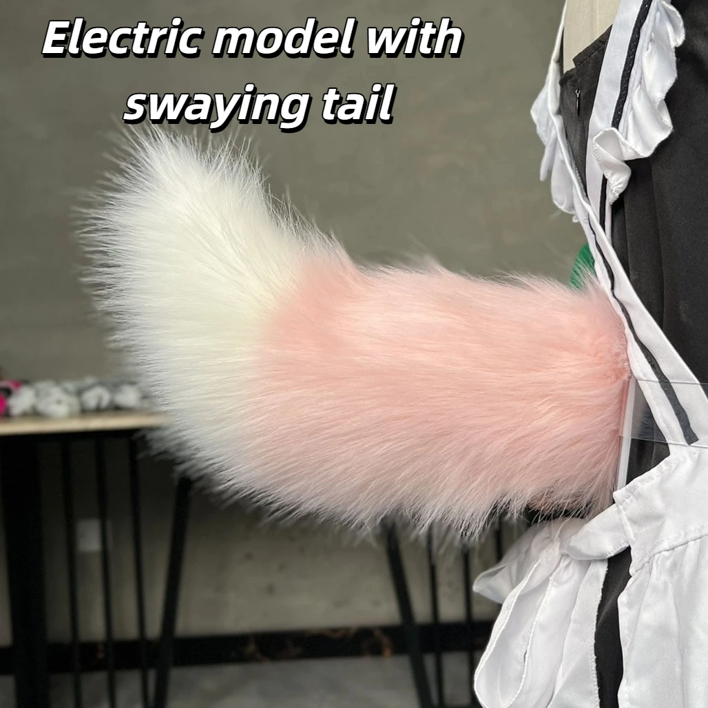 Pink Furry Cat Fox Tail Comic Exhibition Kawaii Lolita Anime Party ...