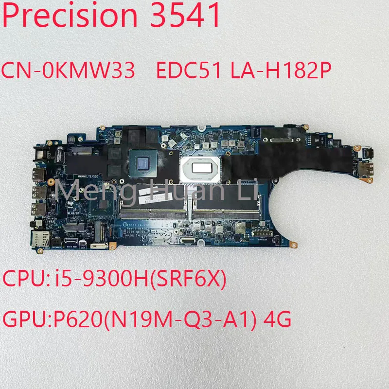 LA-H182P-3541-Motherboard-0KMW33-CN-0KMW33-For-Dell-Precision-3541-CPU ...