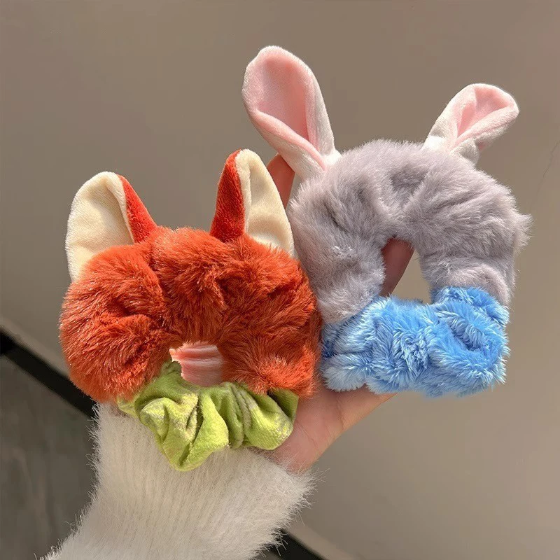 Coleteros de Anime Zootopia para mujer, lazos para el cabello de felpa ...