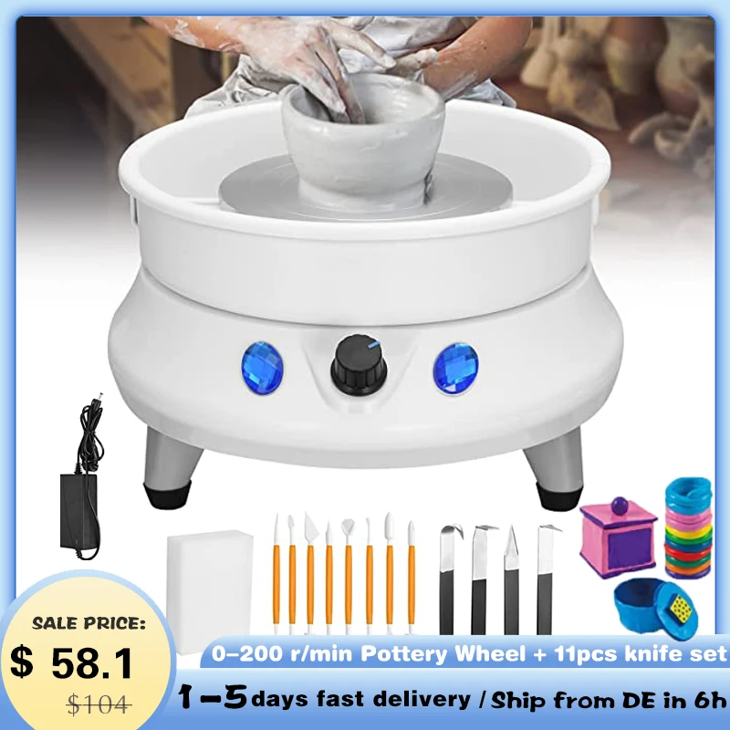 60w Potter's Wheel Electric Pottery Wheel Machine With Detachable Abs ...