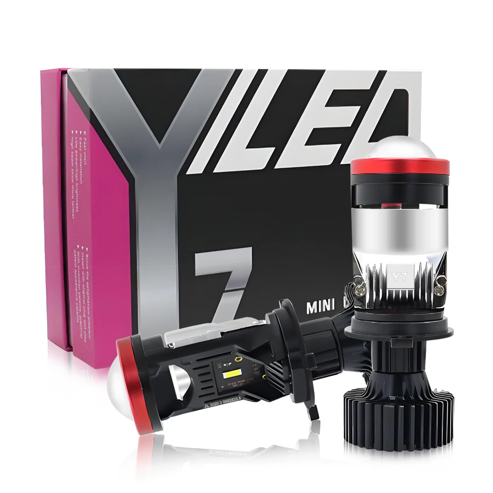 Y7 LED H4 Bi Canbus Mini Lens 6500K High Low Beam Super Bright 8580 CSP ...