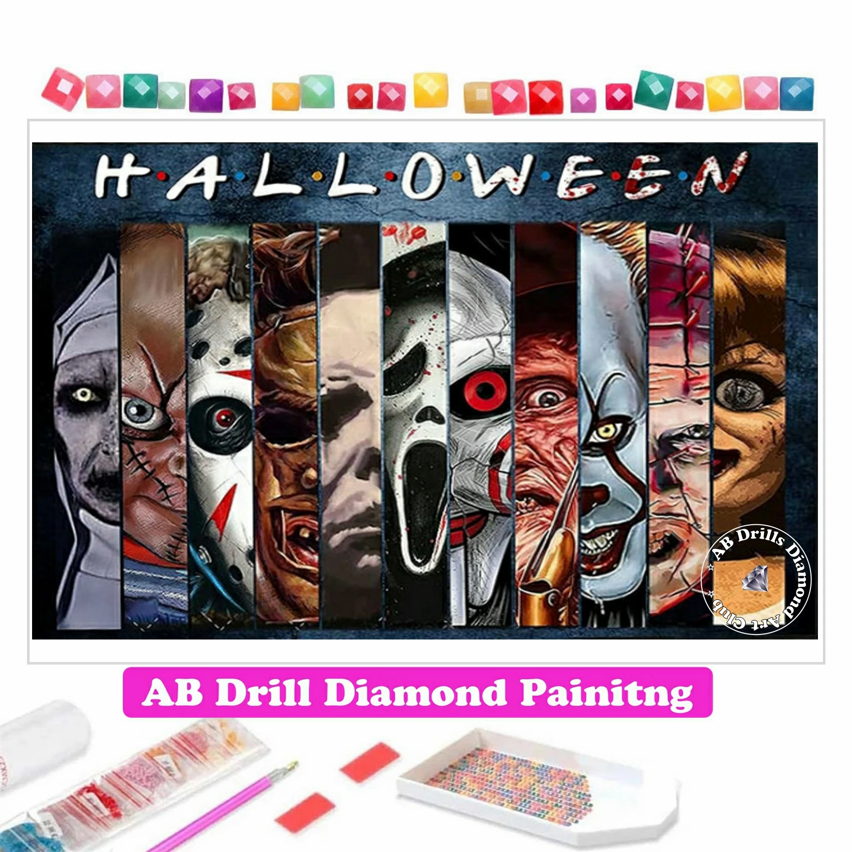 Classic Horror Movies Villains AB Drills Diamond Painting Mosaic ...