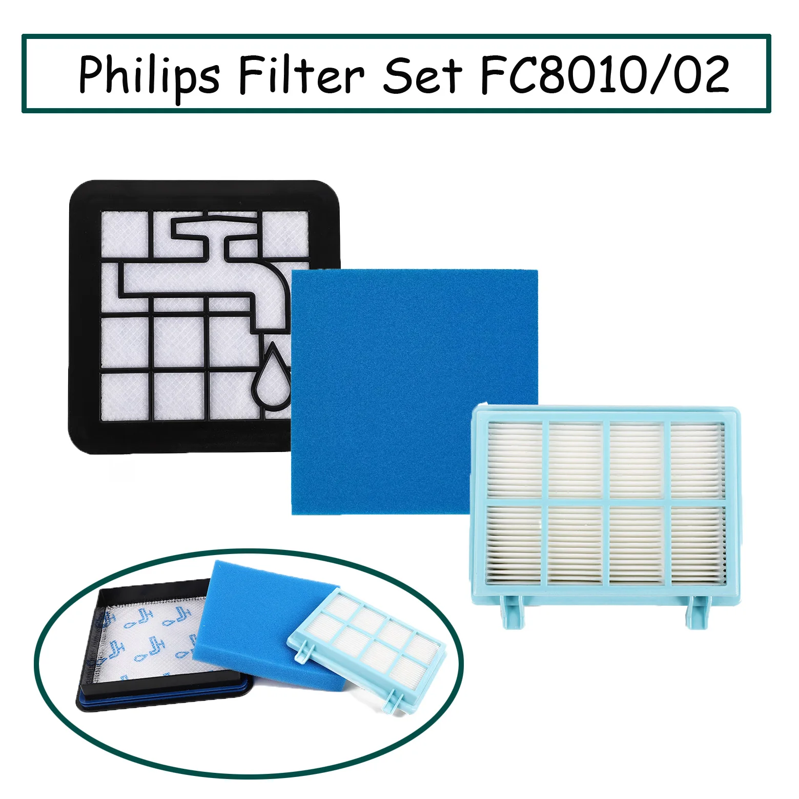 Philips Filter set FC8010/02 for PowerPro Compact and Active FC9550 ...