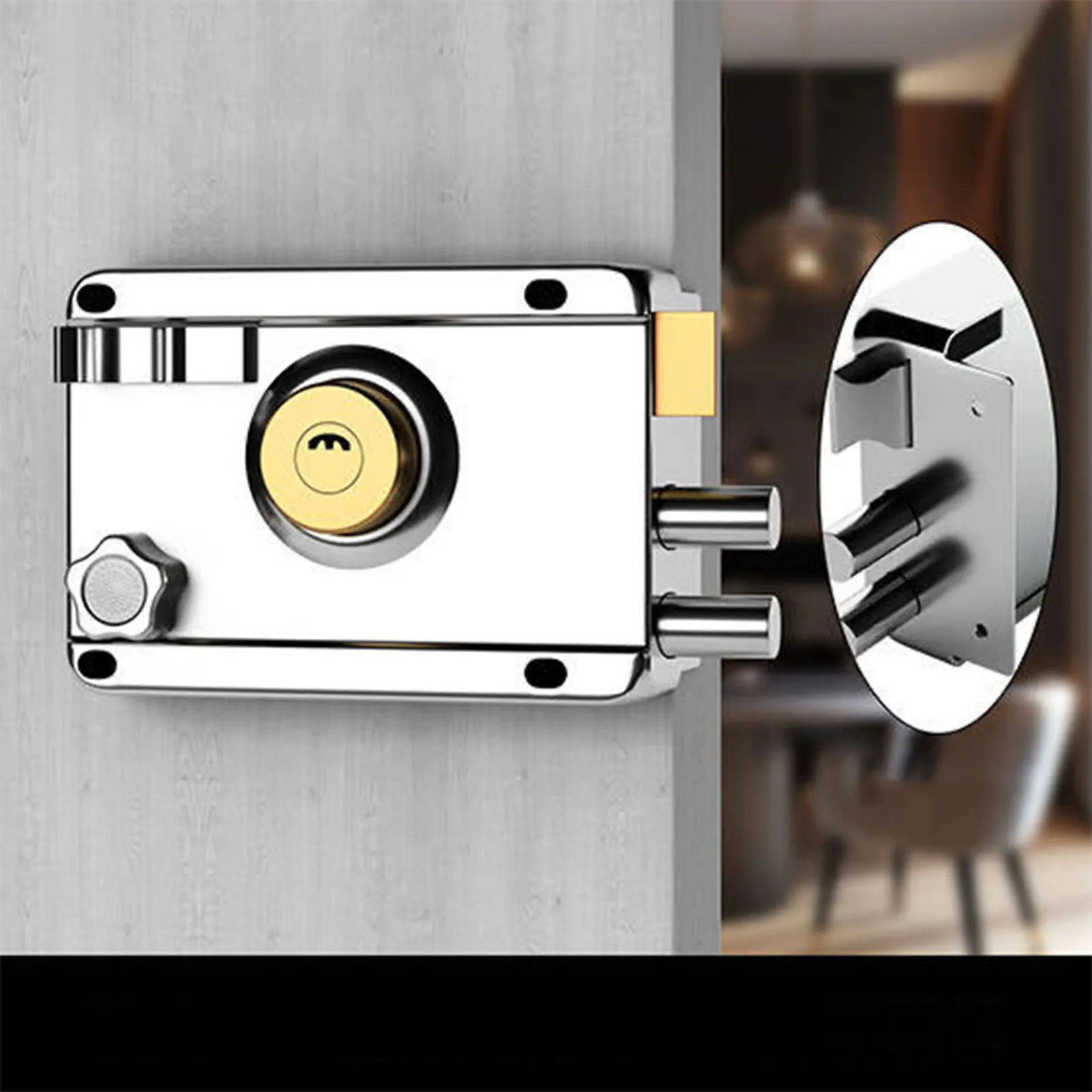 Exterior-Gate-Lock-Stainless-Steel-Copper-Lock-Left-Open-with-Security ...