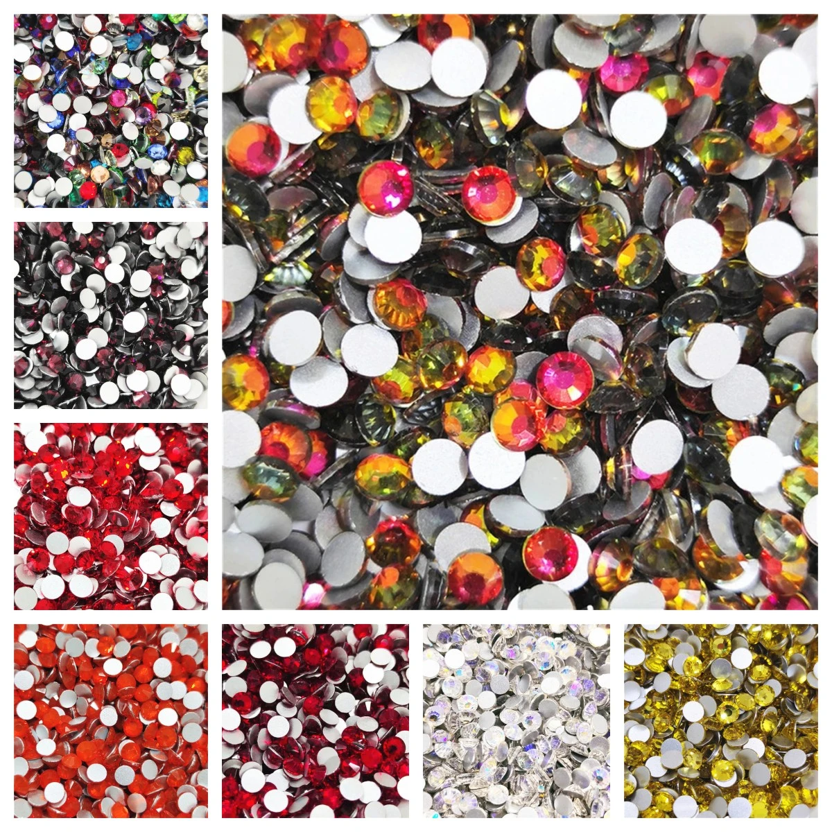 size ss6 ss10 ss12 ss16 ss20 Crystal Rhinestones Non Hot Fix Flat Back ...