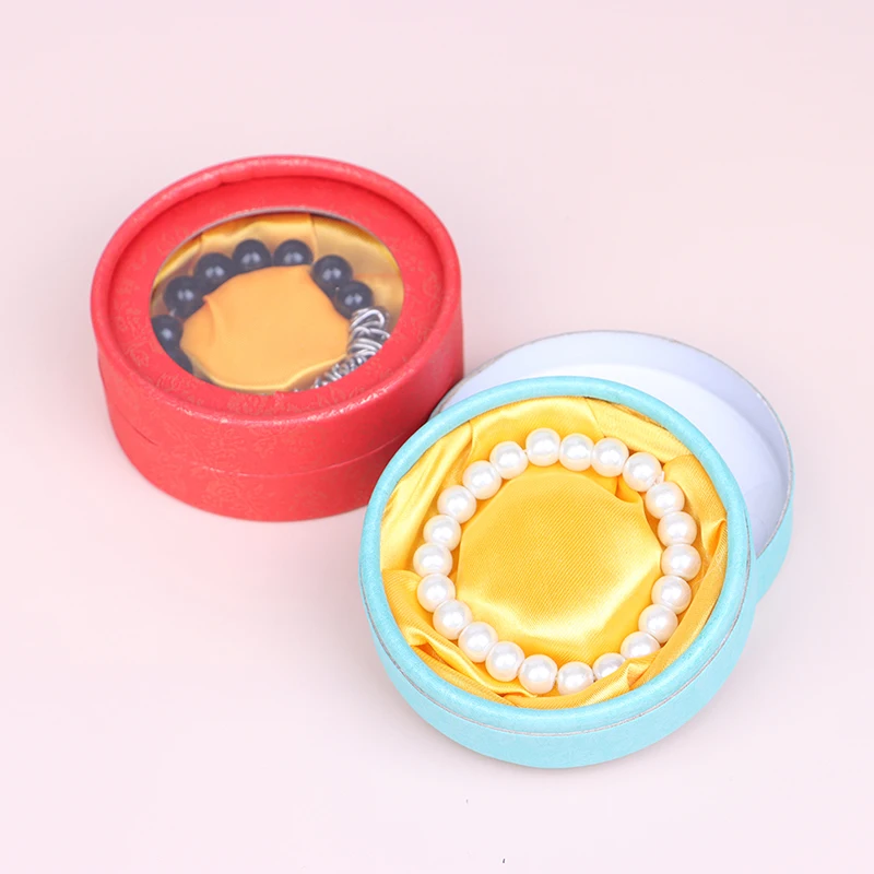 Transparent-Window-Jewelry-Display-Box-Kraft-Paper-Yellow-Cloth ...