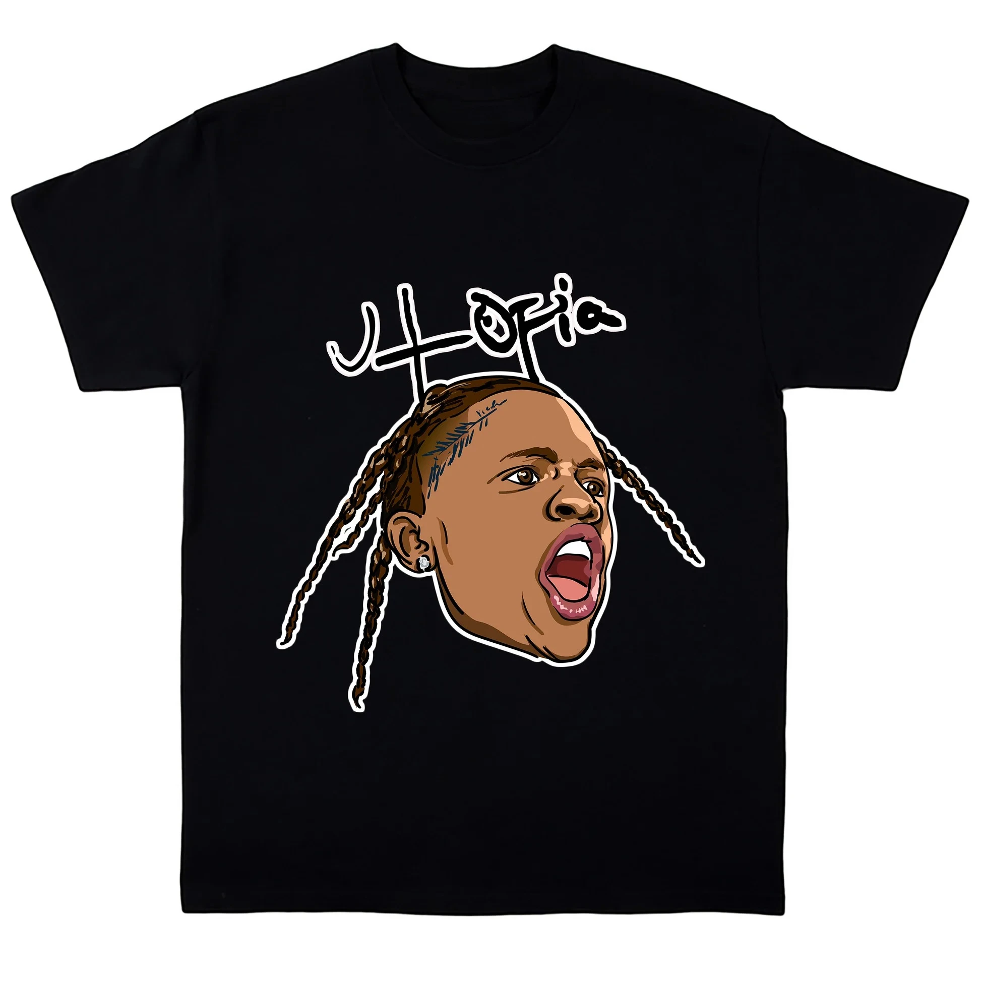 Travis Scott creativity portrait graphics Cotton shirt unisex Y2k hip ...