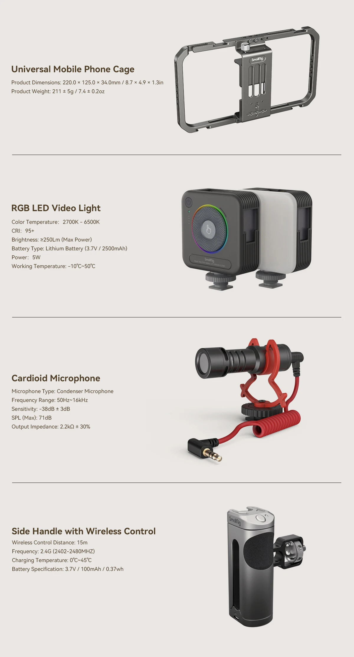 SmallRig 올인원 비디오 키트 울트라 (2022) 3591C