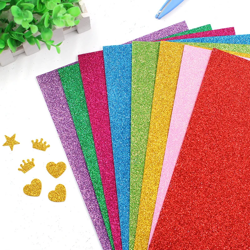 A4/A5 10pcs DIY Foamiran Glitters Foam Paper Kraft Sponge Paper Gold ...