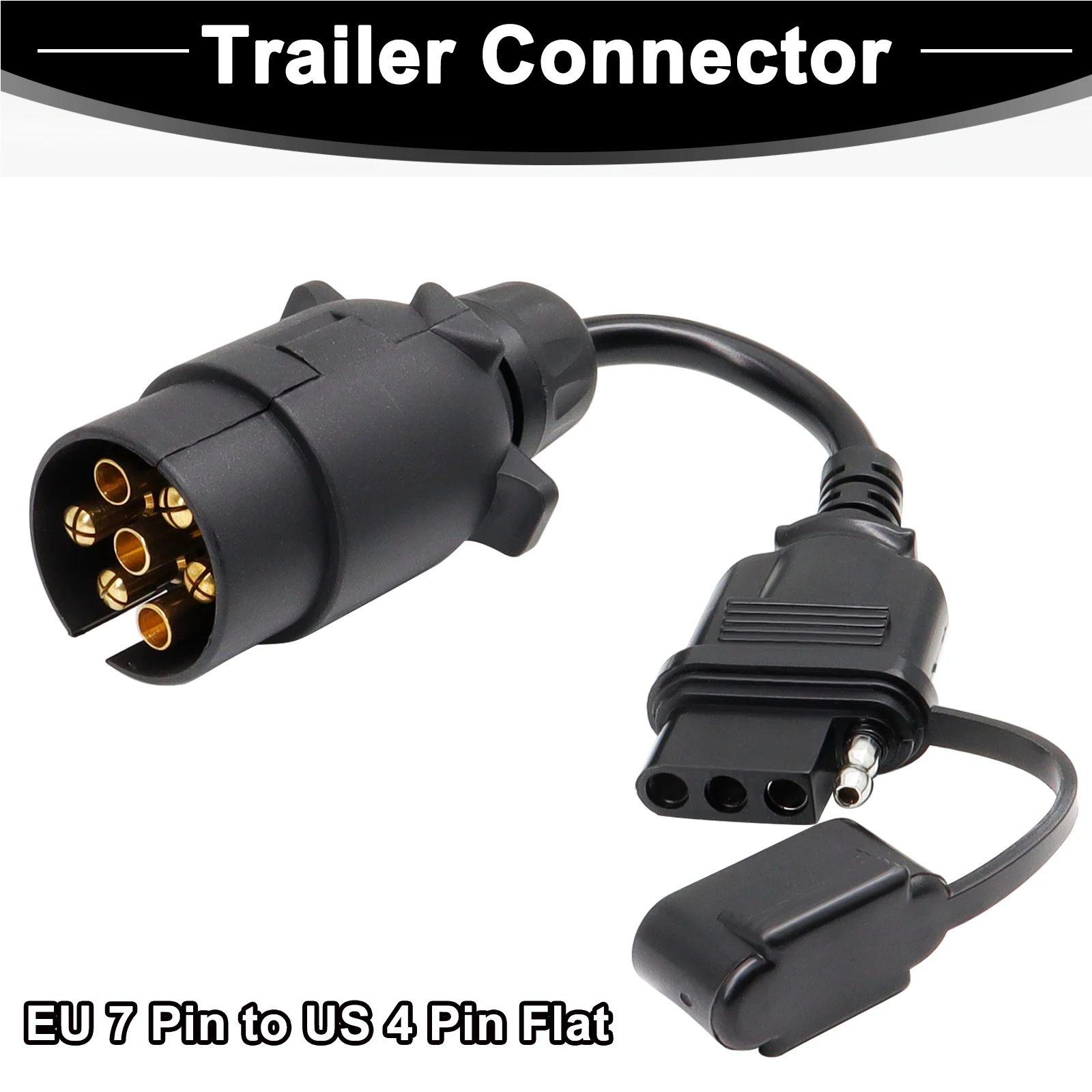 EU to US Trailer Light Converter 7 Pin Round Adapter European Trailer ...