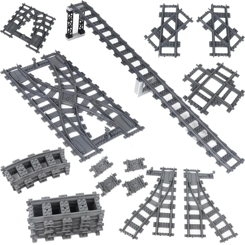 10Pcs-City-Trains-Train-Track-Bidirectional-Rail-Straight-Rails ...