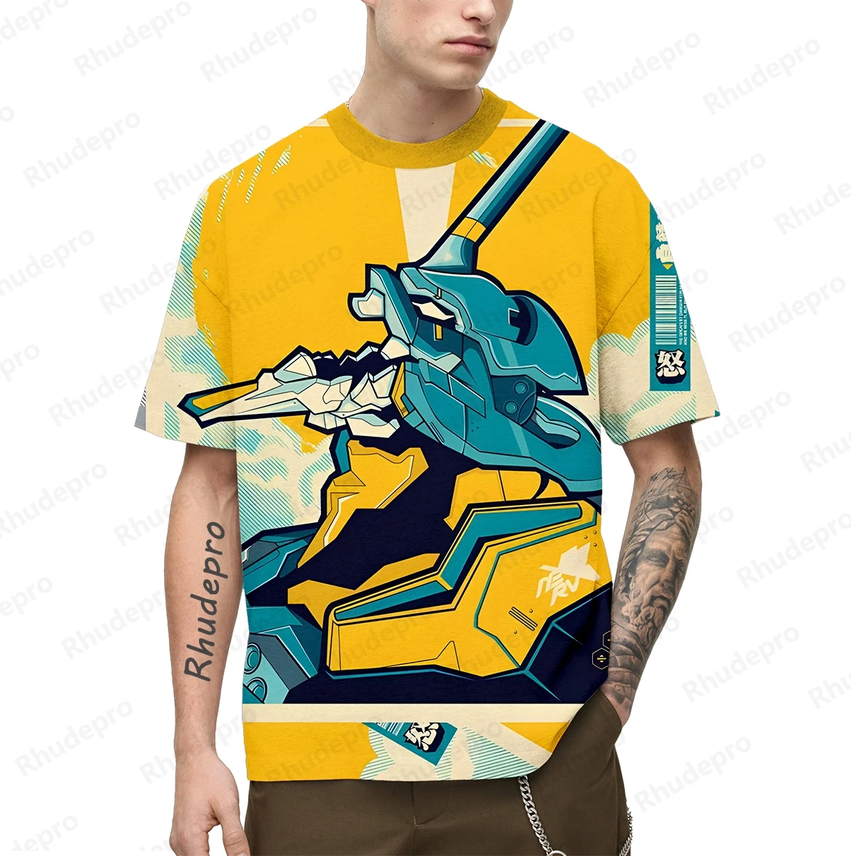 Men-T-Shirt-Neon-Genesis-Evangelion-Hip-Hop-Clothing-Men-s-T-shirt-Y2k ...