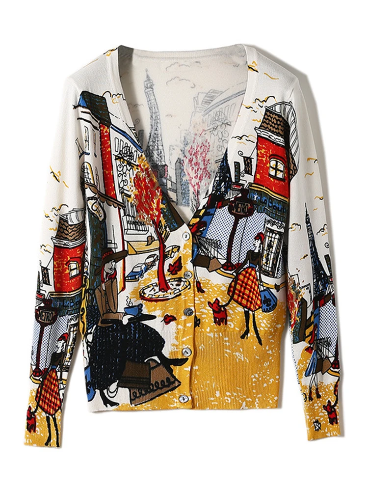 Cartoon Embroidery Cardigan | Harajuku Cardigan Cartoon | Cartoon ...