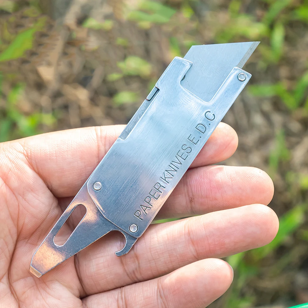 EDC Retractable Utility Knife Mini Stainless Steel Pocket Knife For ...