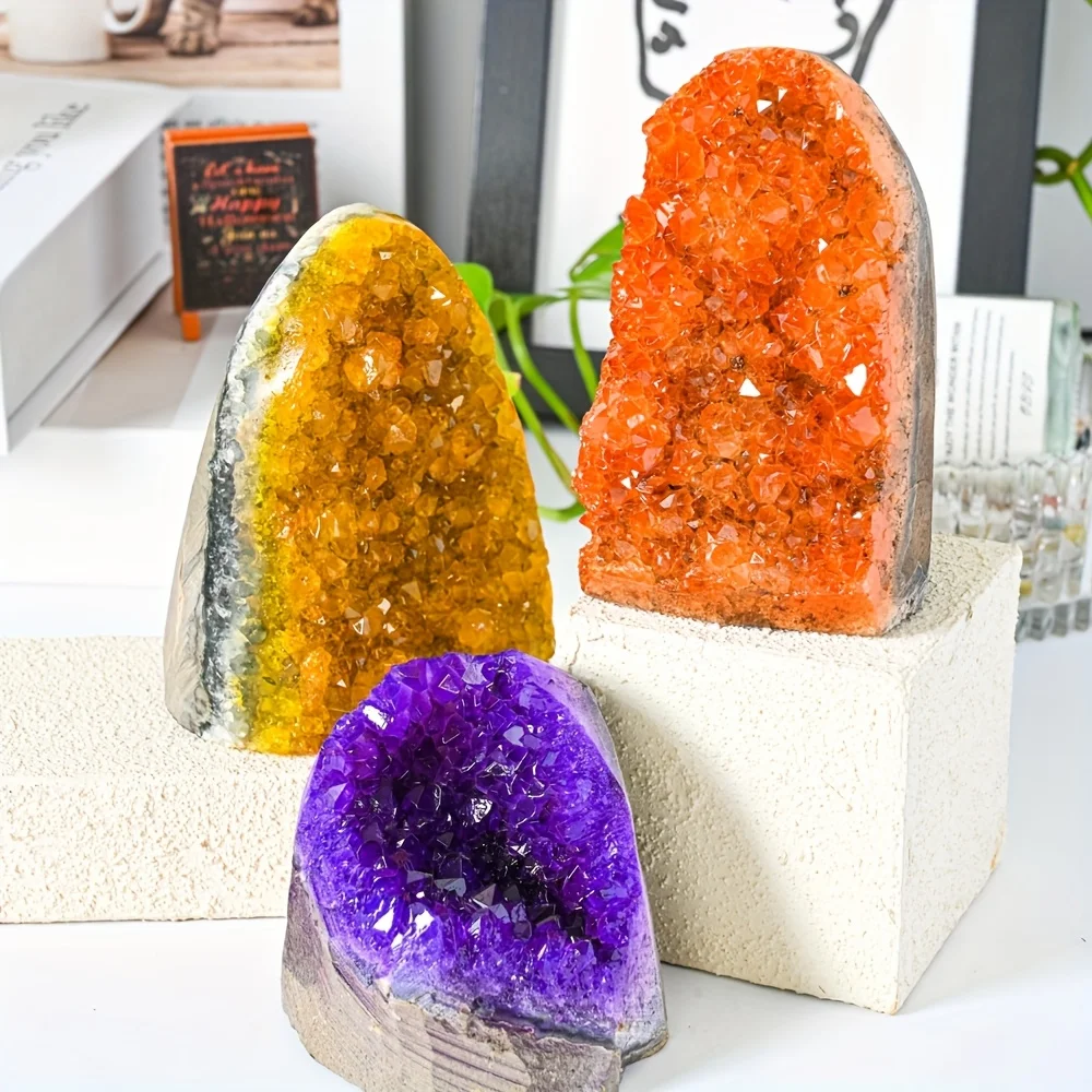 1PC Rare /Rose Red/ Red/Blue/Orange/Green/ Geode Cluster, Perfect for ...