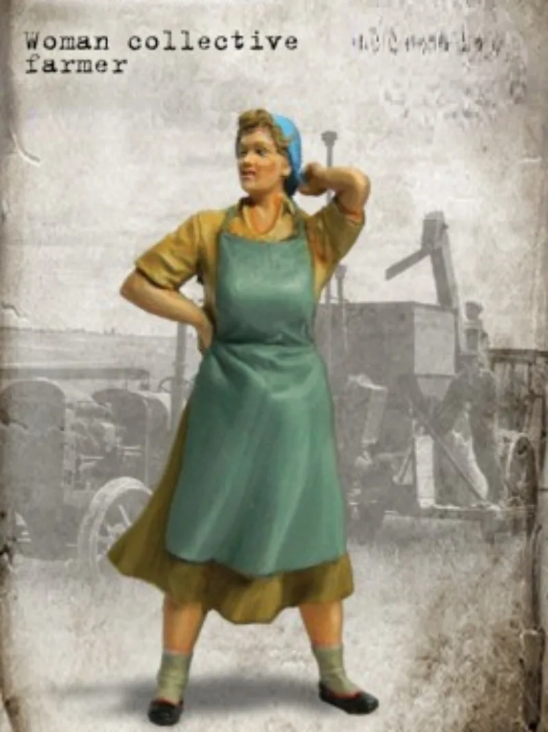 1-35-Scale-Resin-Figure-Model-Kit-Woman-Collective-Farmer1person-Micro ...