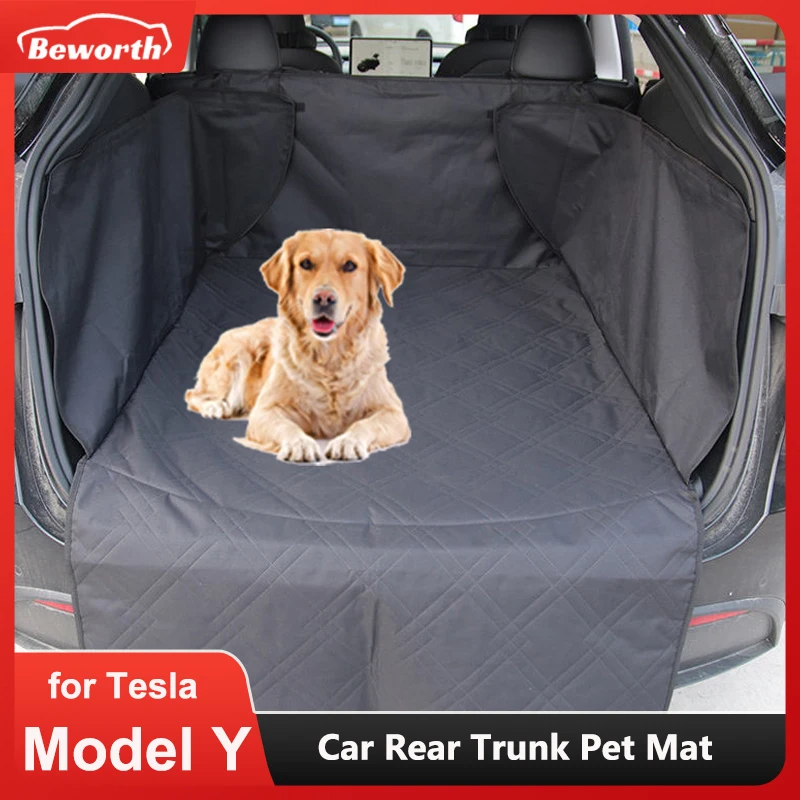 ModelY Rear Trunk Pet Mat for Tesla Model Y 2023 Dog Seat Cover Fabric ...