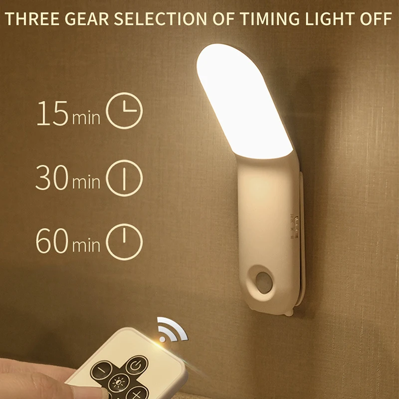Motion Night Light Magnetic Led Lamp Lights Wall Bedroom Home ...