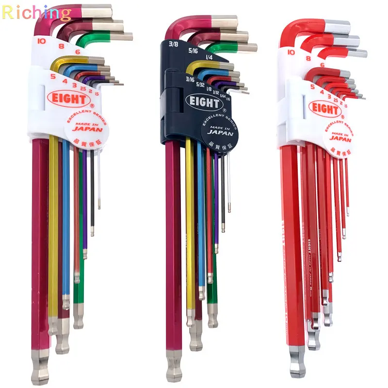 EIGHT-Tool-Hex-Wrench-Taper-Head-9-Pieces-TLC-S9N-Special-Alloy-Steel ...