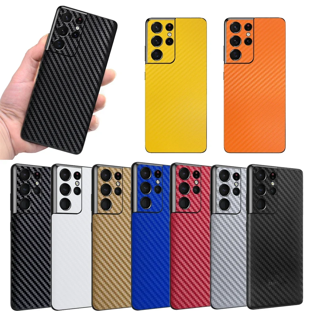 3D Carbon Fiber Phone Back Sticker For SAMSUNG Galaxy S24 Ultra S23 ...