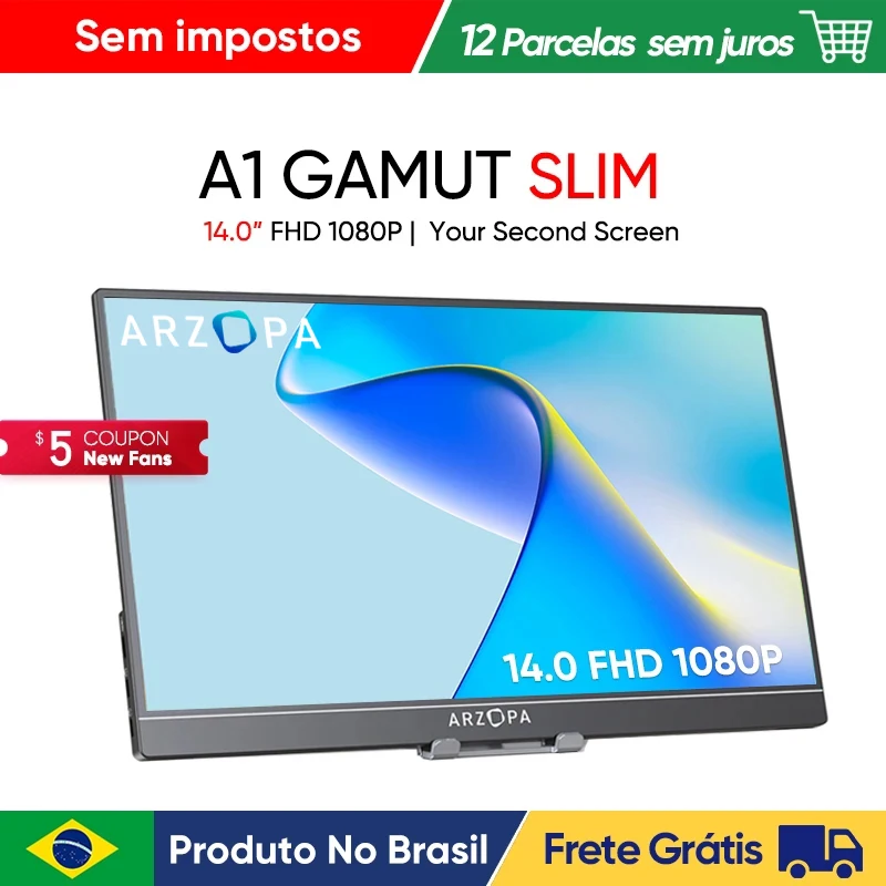 produto-no-brasil-ARZOPA-14-0-1080P-FHD-IPS-Monitor-Port-til-Ultrathin ...