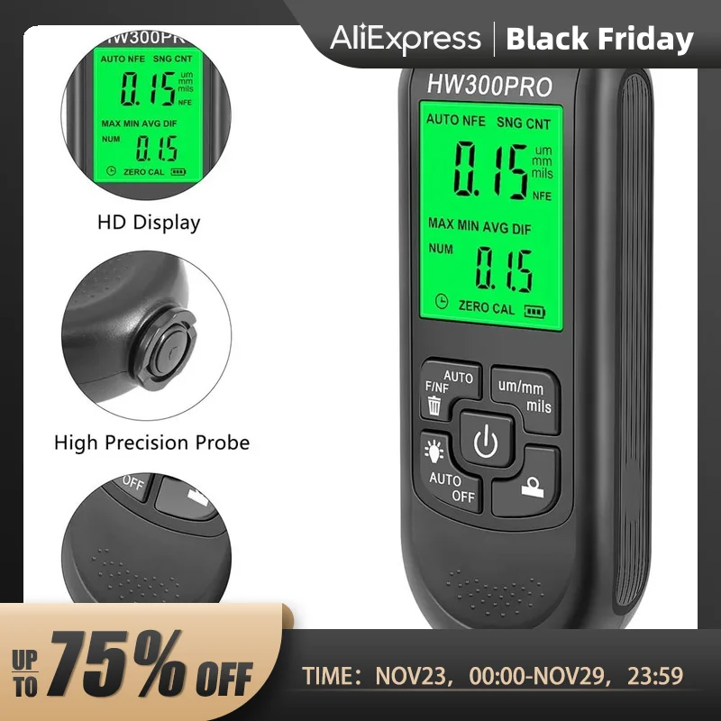 Tester grubości powłoki metalowej HW-300 za $7.78 / ~31zł - LowcyChin.pl