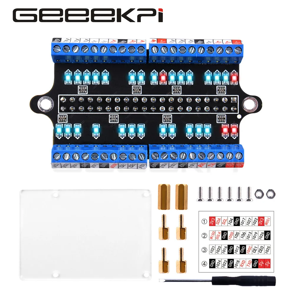 Raspberry Pi GPIO Expansion Board LED Screw Terminal Hat With ...