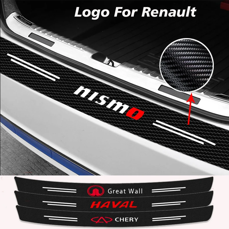 1pcs Carbon Fiber Car Trunk Rear Bumper Sticker Guard Plate Protector ...
