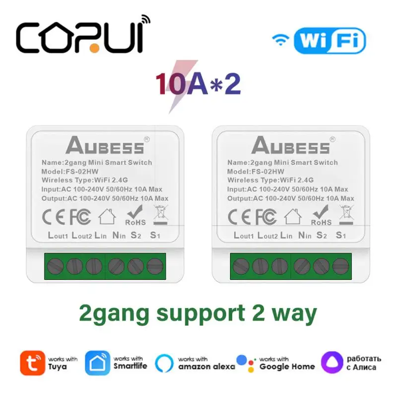 CORUI-Tuya-Smart-Switch-Module-Mini-2-way-Control-WIFI-DIY-Switch-Smart ...