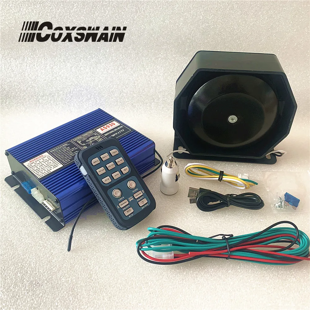 AS920-Blue-200W-Wireless-Vehicle-Police-Siren-Warning-Alarm-Horn ...