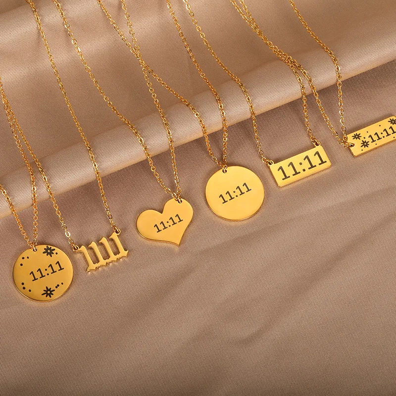 Stainless-Steel-Angel-Number-Bar-Necklace-1111-Pendant-For-Men-Heart-11 ...