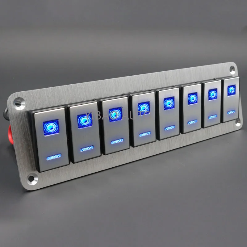 Universal RV Truck Car Boat Rocker Switch Panel 8Gang 12V 24V Marine On ...