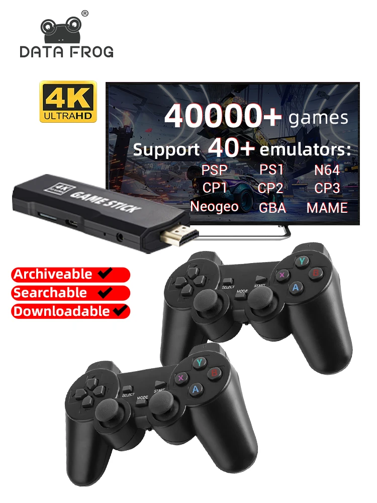 Dados sapo jogo de vídeo vara 4k mini retro tv game console embutido ...