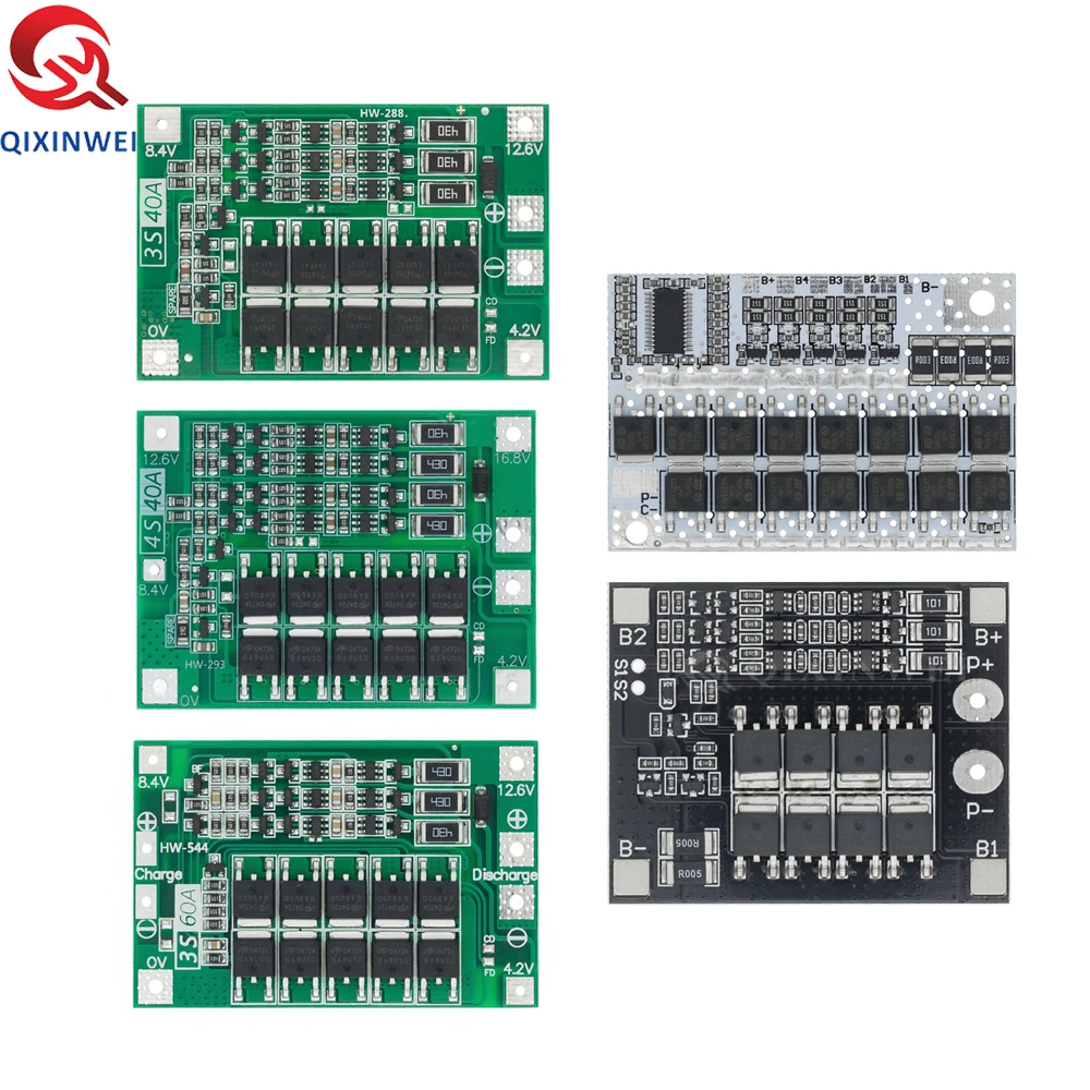 3S 4S 5S Li-ion Lithium Battery 18650 Charger BMS 25A 30A 40A 60A 100A ...