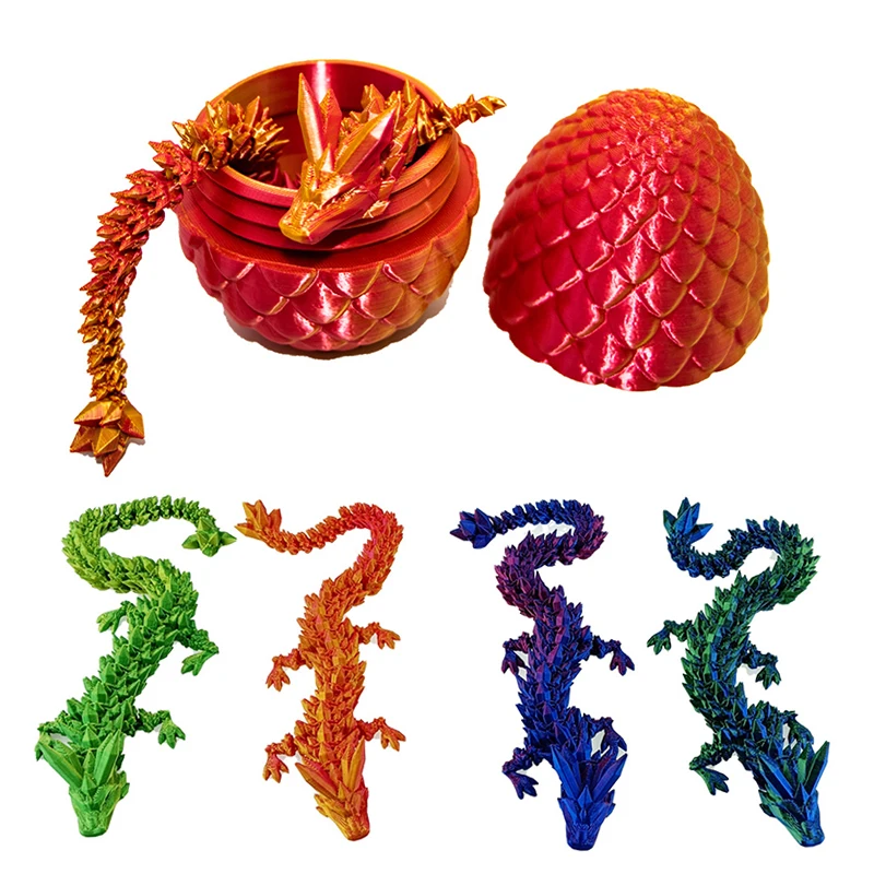 3D-Printed-Dragon-Rotatable-3D-Dragon-Toy-Western-Style-Crystal-Dragon ...