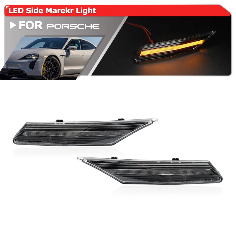 2x-For-Porsche-Taycan-4S-Sedan-2020-Up-Front-Bumper-Led-Fender-Side ...
