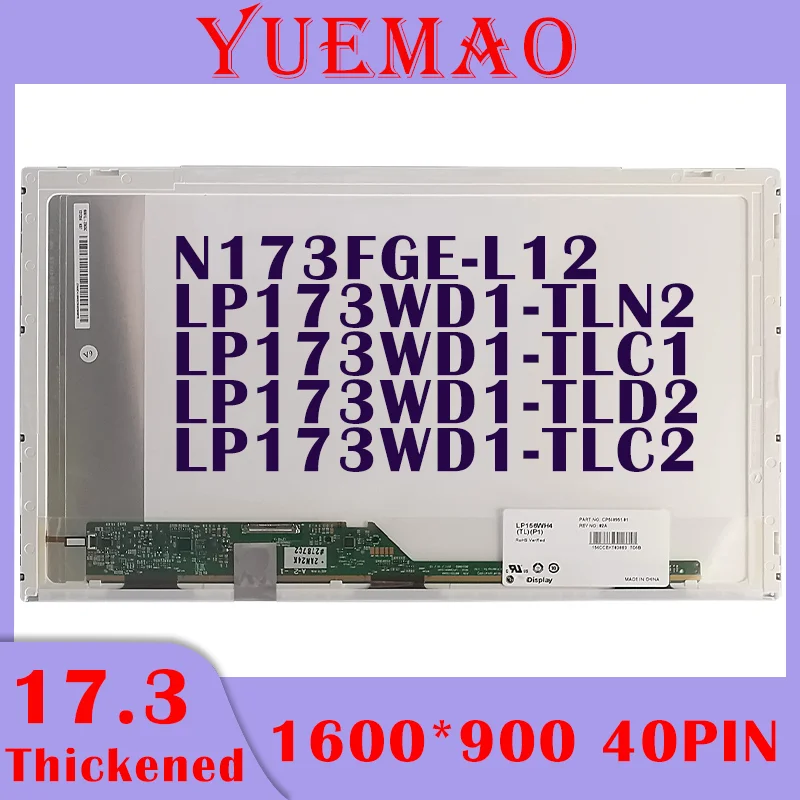 17.3 Inch 1600*900 Hd Laptop Lcd Screen Lp173wd1-tln2 Lp173wd1-tlc1 ...