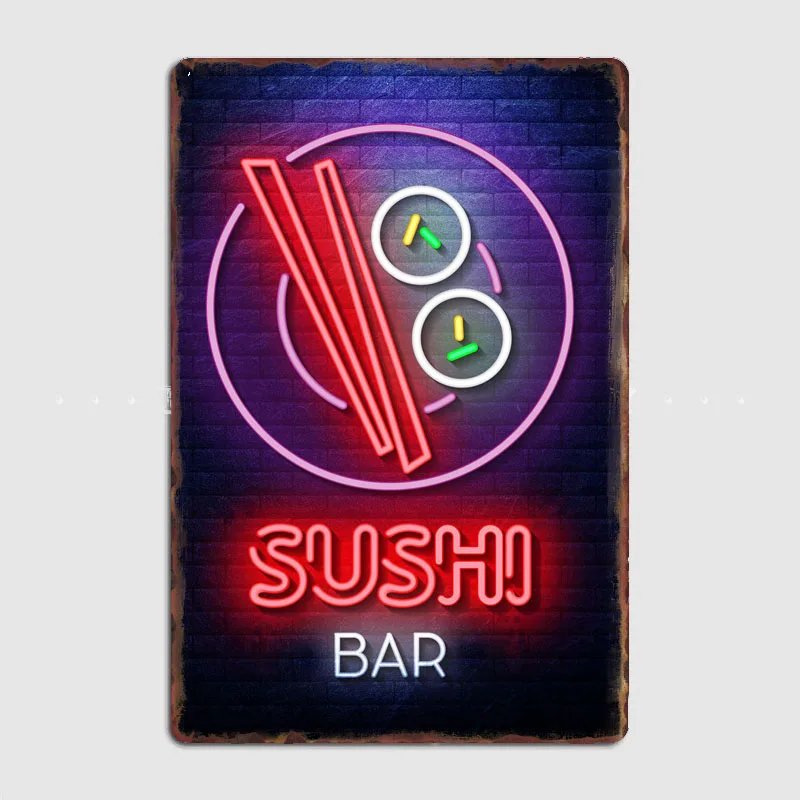 Sushi-Neon-Food-LED-Sign-Metal-Plaque-Poster-Custom-Garage-Club-Wall ...