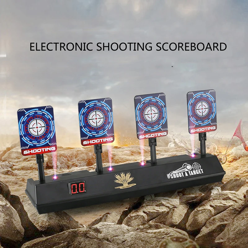 Electronic-Scoring-Shooting-Targets-4-Targets-LED-Light-Shooting-Sounds ...