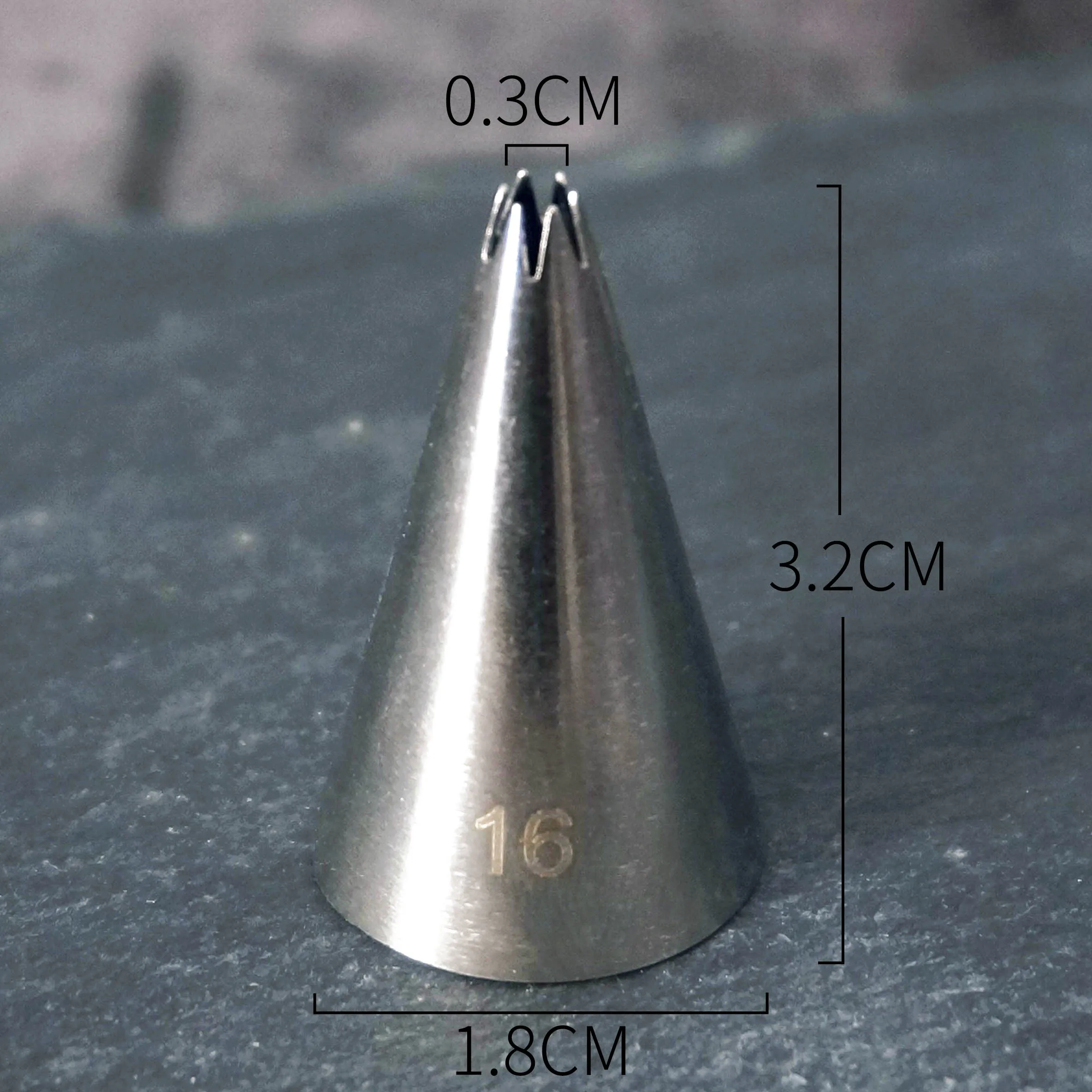 #16 Open Star Icing Nozzle Stainless Steel Small Size Piping Tip Cake ...