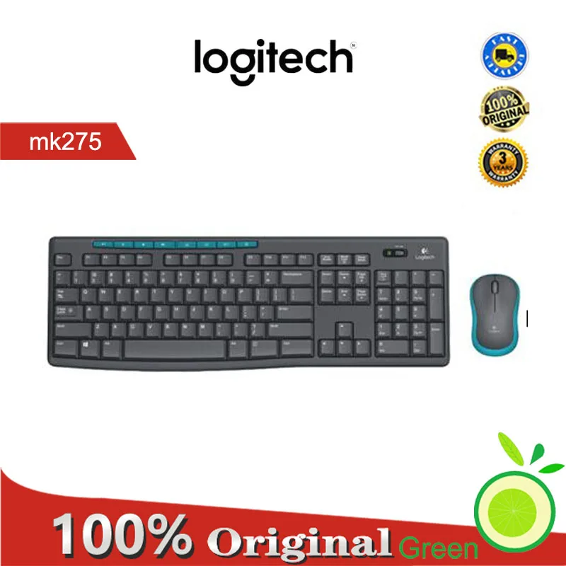 Logitech MK275 USB Wireless Keyboard Mouse Stes Waterproof Keypad ...