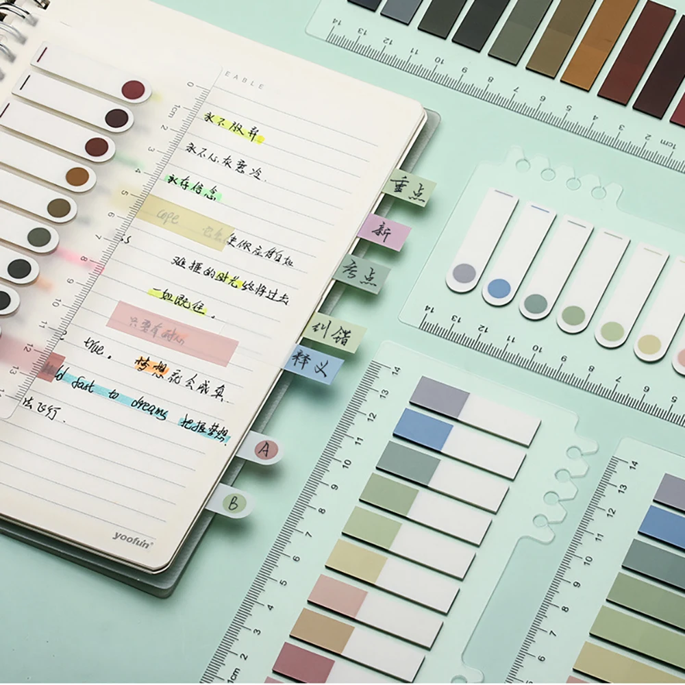 Retro-Morandi-Markers-Paper-Index-Notepad-Bookmark-Stickers-Memo-Pad ...
