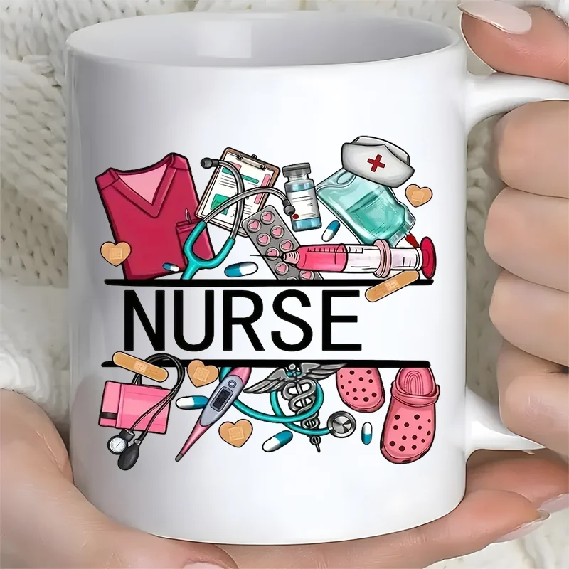 Nurse Themed 11 Ounce Ceramic Coffee Mug - Reusable, Insulated Travel ...