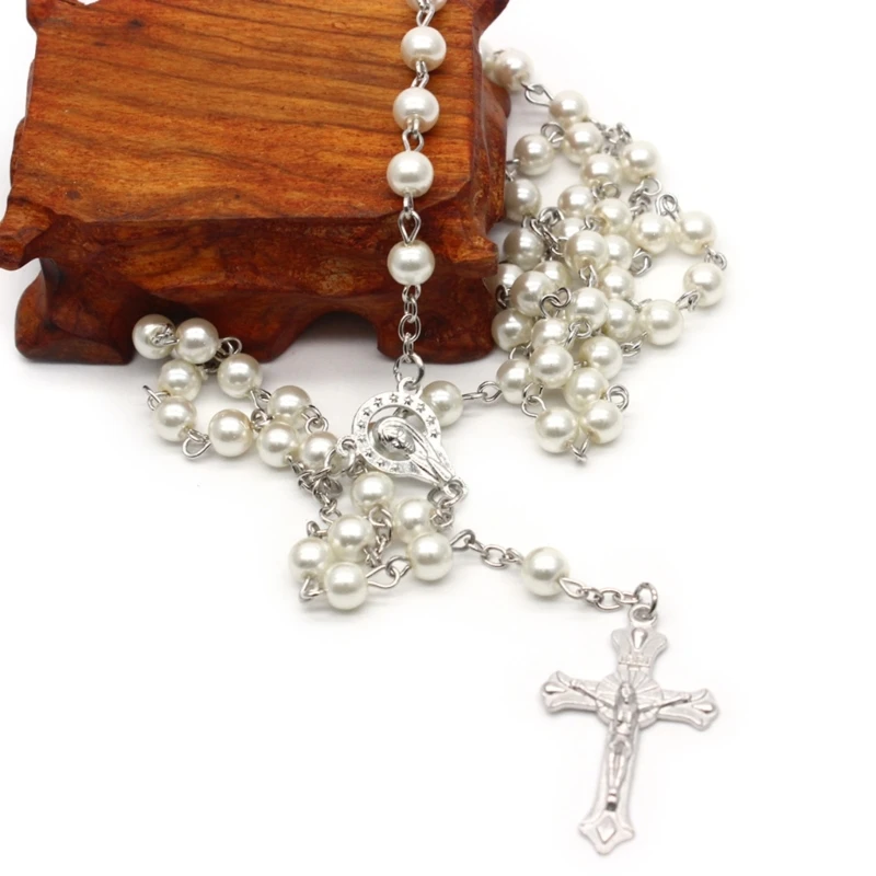Blessed-Catholic-Cross-Necklace-Rosary-Beads-Clavicle-Chain-Necklace ...