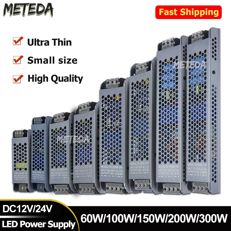Ultra-Thin-LED-Power-Supply-DC-12V-24V-Lighting-Transformers-45W-60W ...