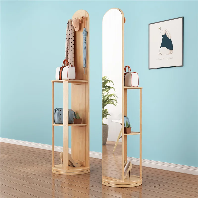 FullBodyMirror-Solid-Wood-Dressing-Mirror-Rotary-Multifunctional-Floor ...